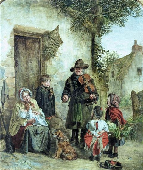 John Burr | A Strolling Musician (1857) | MutualArt