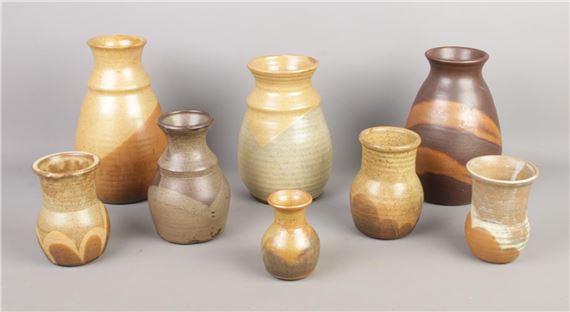 Ian Atkinson | A collection of studio pottery vases ranging in ...