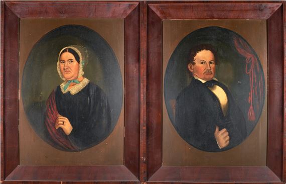 American School, 18th Century | Pair of Spouse Portraits (Circa 1840 ...