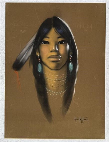 Gerda Christoffersen | Pastel Indian Drawing | MutualArt