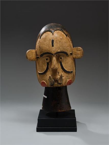 Nigerian School | Dance crest featuring a human-shaped bush genie head ...