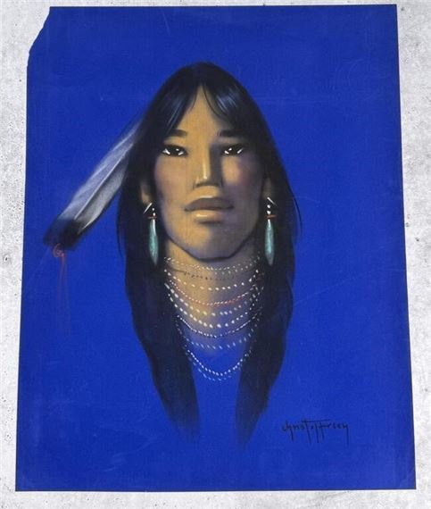 Gerda Christoffersen | Pastel Indian Drawing | MutualArt