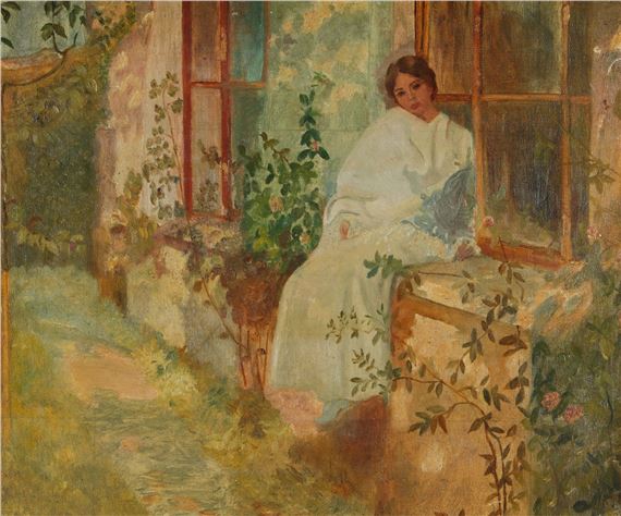 Margaret Lough | SEATED GIRL BY A WINDOW | MutualArt