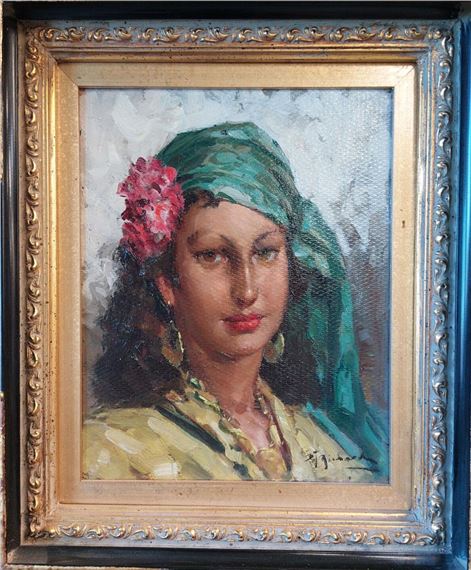 Richard Durando Togo | Portrait de gitane au foulard | MutualArt