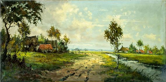 Joseph Stam | Countryside River Landscape | MutualArt