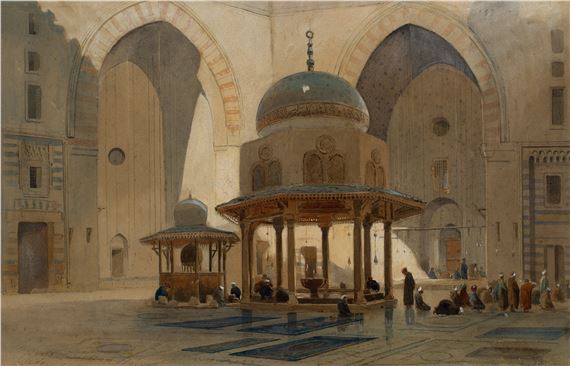 Edward Angelo Goodall | Prayers at the Sultan Hassan Mosque, Cairo ...