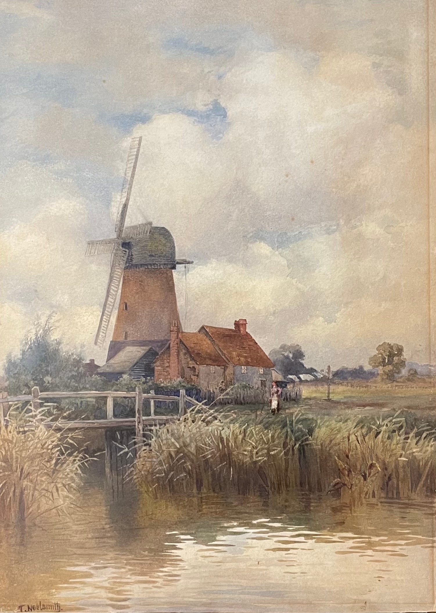Thomas Noel Smith | landscape with young girl by a watermill | MutualArt
