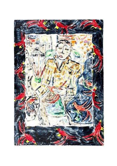 Susan Bush | Man With Red Birds (1985) | MutualArt