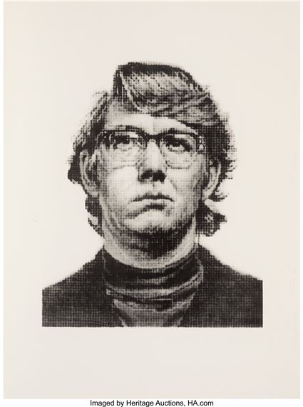 Chuck Close | Self Portrait (Yellow Raincoat) (2013) | MutualArt