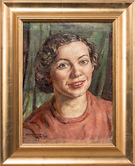 Dorothy Johnstone | PORTRAIT OF A GIRL IN A RED JUMPER (1941) | MutualArt