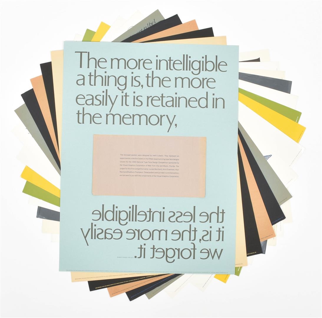 Herb Lubalin | Type Face Design, set of fifteen posters Silkscreen ...