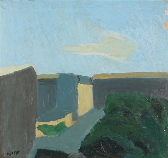 Erik Hoppe | Park scene with a blue sky. | MutualArt