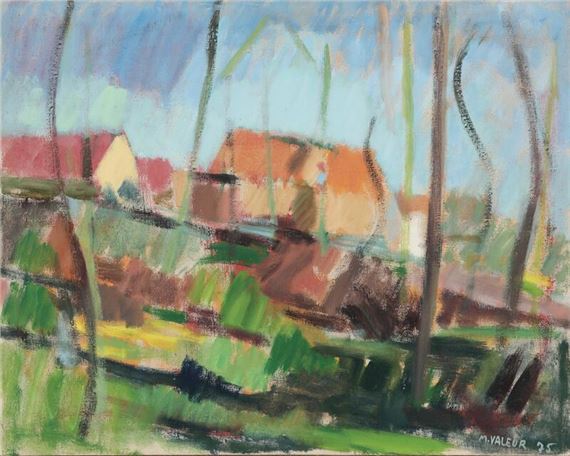 Mogens Valeur | Scenery with houses (1975) | MutualArt