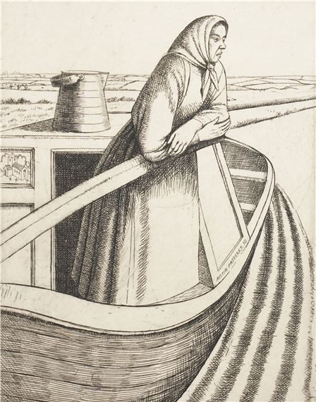 Frederick George Austin | A Woman on her Houseboat (1930) | MutualArt