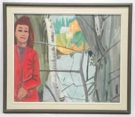 Maxwell Bennett Bates | Lady in a Red Dress (1970) | MutualArt
