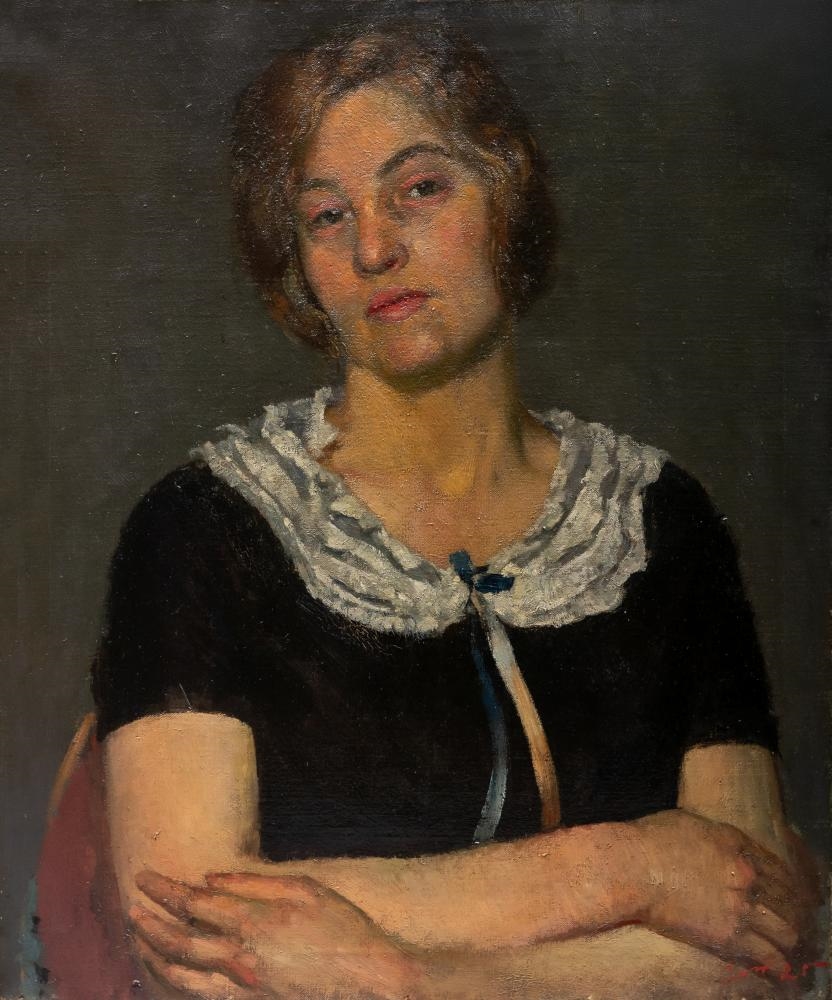 Henry Marvel Carr | Portrait of a Lady, Half length with arms folded ...