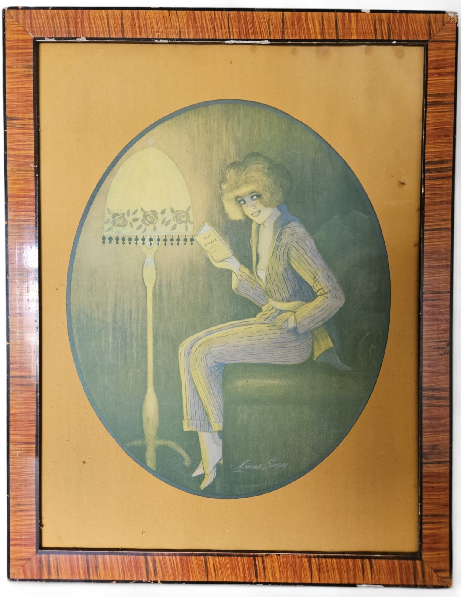 Xavier Sager | A Lithograph Print of a young romantic woman in Paris ...