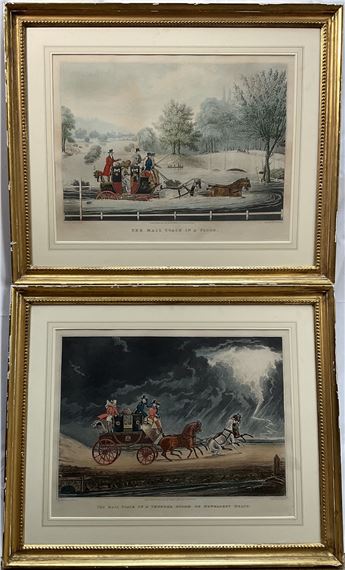 James Pollard | The Mail Coach in a Thunderstorm on Newmarket Heath ...