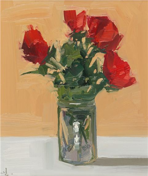 Vivek Mandalia | RED FLOWERS IN A VASE | MutualArt