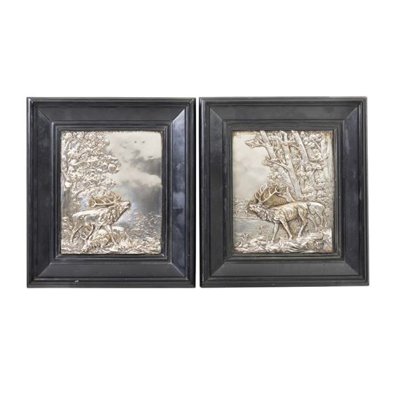 Fritz Diller | Pair of Hunting scene plaques | MutualArt