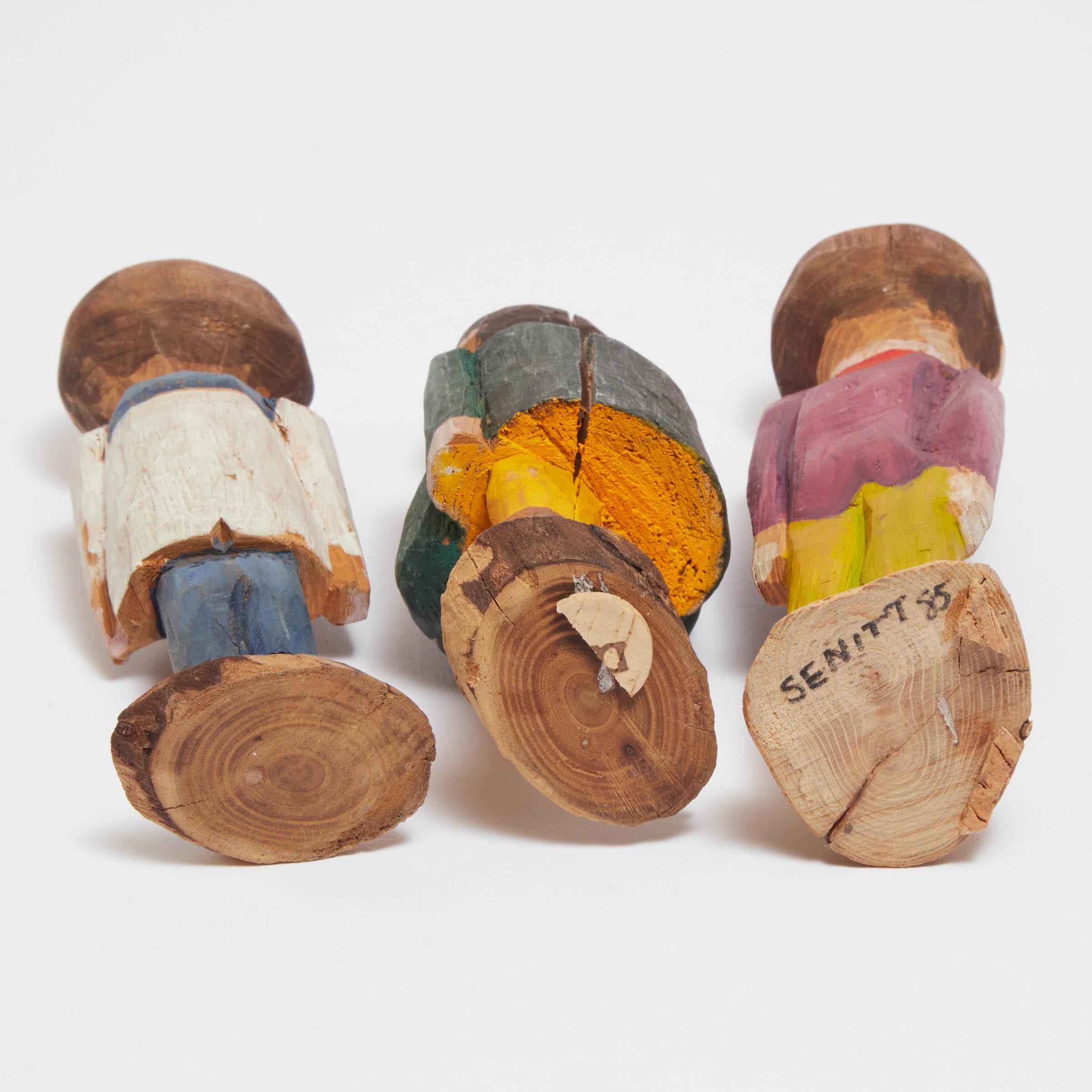 Cathy Senitt-Harbison | THREE CARVED AND POLYCHROMED CARICATURE FIGURES ...