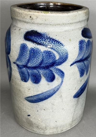 Richard C. Remmey | Cobalt decorated stoneware jar (1875) | MutualArt