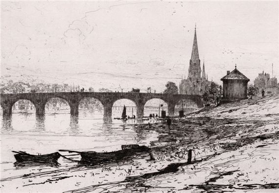 David Young Cameron | Perth Bridge (1889) | MutualArt