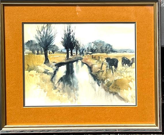 Matt Bruce | Cattle by River | MutualArt