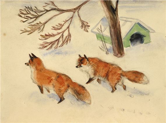 Nikolai Andreevich Tyrsa | Foxes (1940) | MutualArt