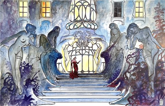 Milo Manara | Aquarel van Milo Manara (geboren 1945 | MutualArt