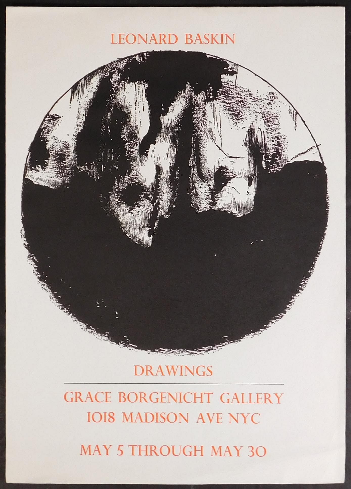 Leonard Baskin | Baskin Poster for an Exhibition at the Grace ...