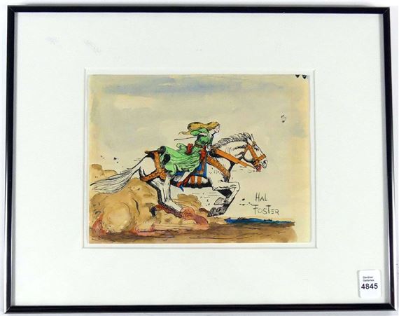 Hal Foster | Aleta, Prince Valiant's Wife on Horseback | MutualArt