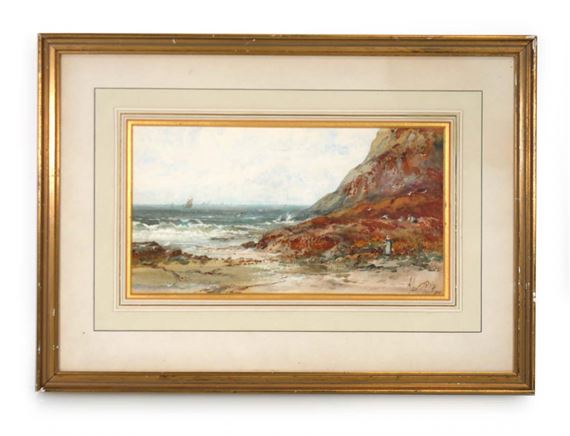 Albert Pollitt | Figures on a rocky coastline (1908) | MutualArt
