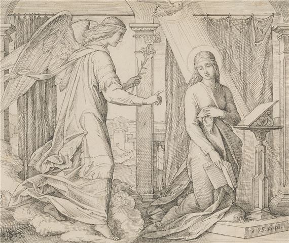 Julius Schnorr von Carolsfeld | THE ANNUNCIATION TO MARY (1855) | MutualArt