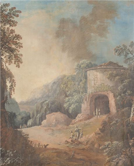 Carlo Lodi | SOUTHERN LANDSCAPE WITH CASTLE AND SHEPHERDS | MutualArt