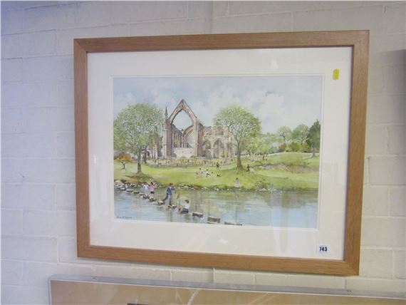 Susan M Ridyard | WATERCOLOUR OF BOLTON ABBEY BY SUSAN M RIDYARD ...