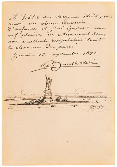Frédéric-Auguste Bartholdi | Sketch of the Statue of Liberty (1892 ...