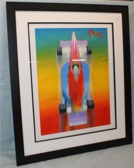 Peter Max | Indy 500 Race Car Acrylic on Paper | MutualArt
