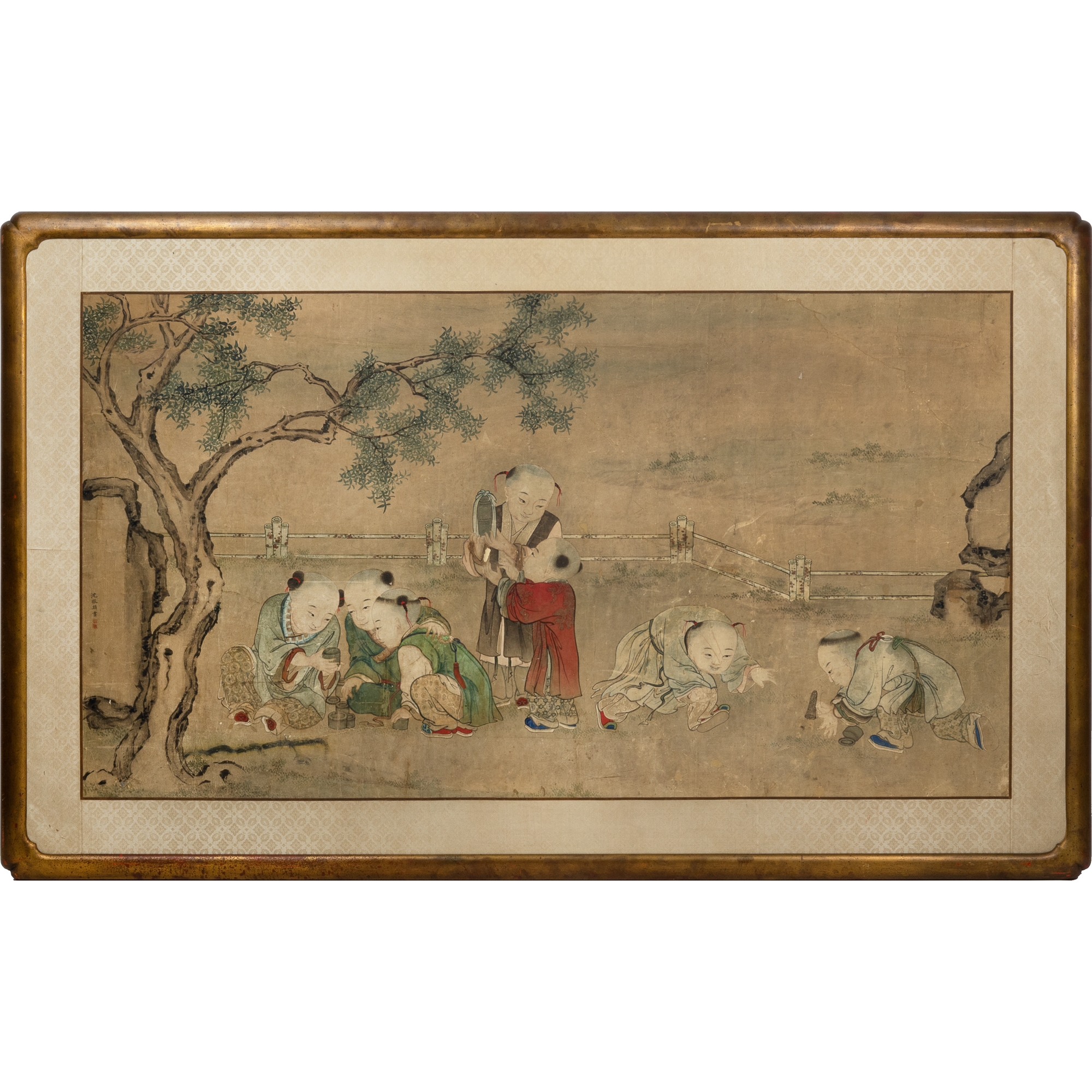 Shen Zhenlin | A Chinese 'children playing' painting (19th Century ...