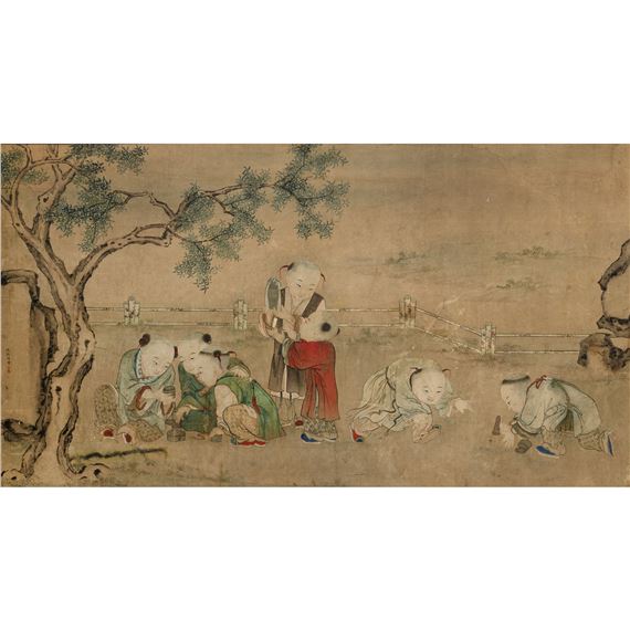Shen Zhenlin | A Chinese 'children playing' painting (19th Century) | MutualArt