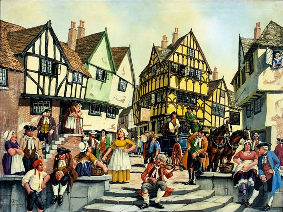 George Kingsley | Town Street Scene | MutualArt
