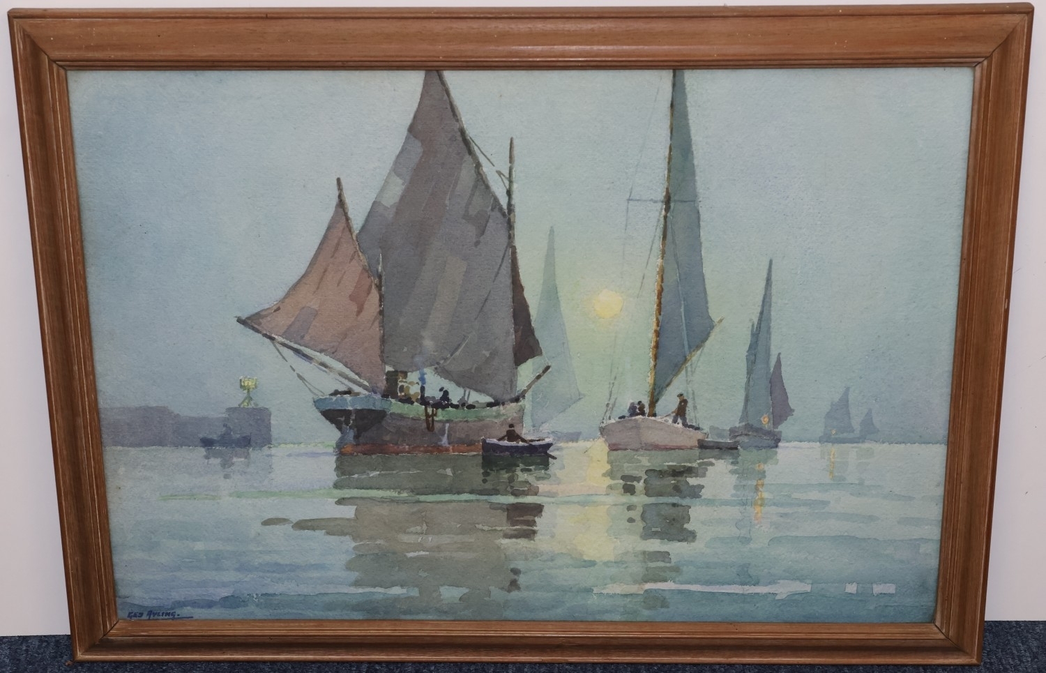 George Ayling | At the Moorings Near Shoreham | MutualArt