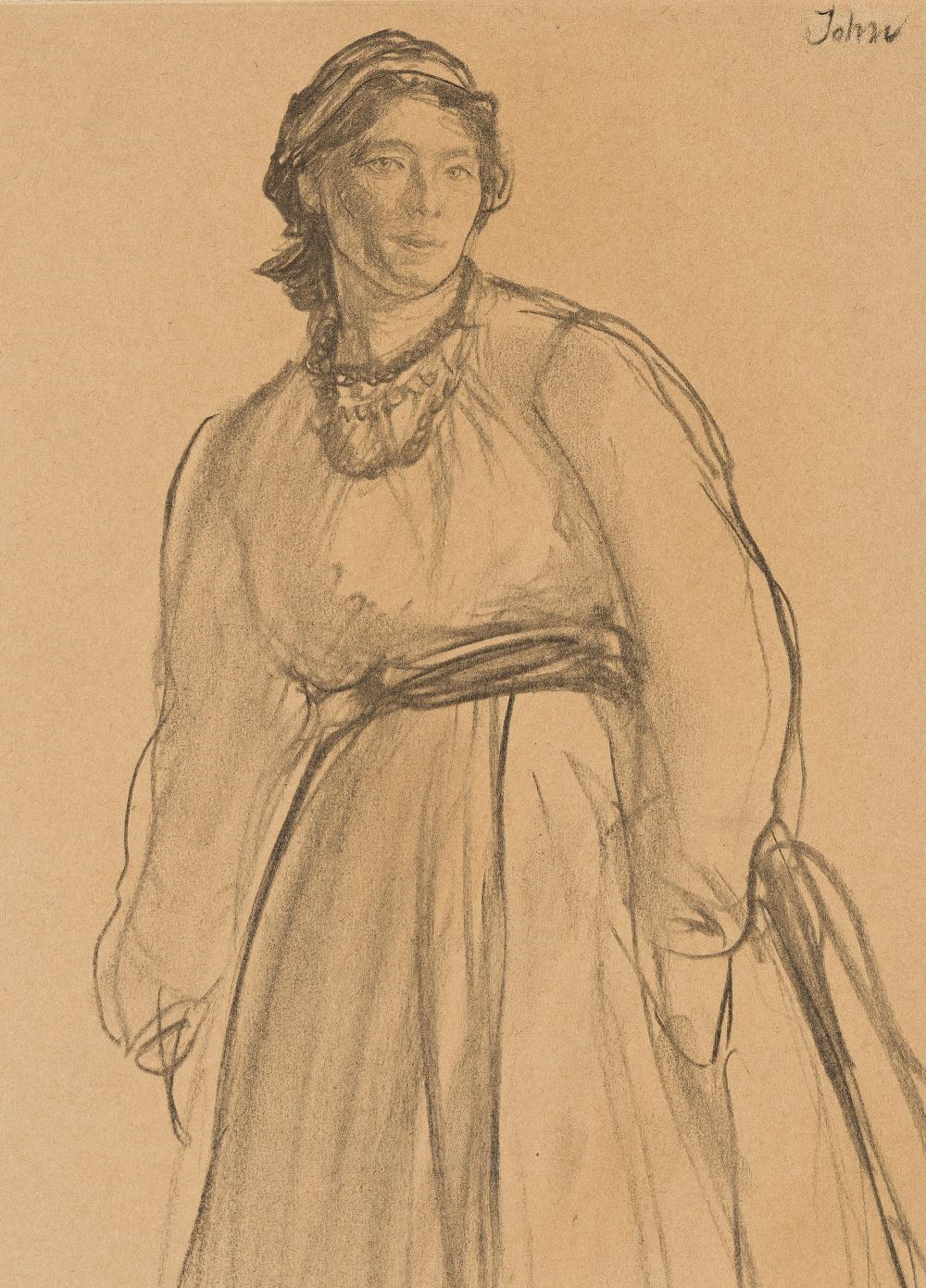 Augustus Edwin John | Three Quarter Length Drawing of Peasant Woman ...