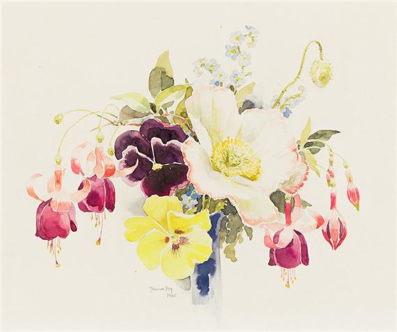 Frances Foy | Still Life with a Poppy and Fuchsia (1945) | MutualArt