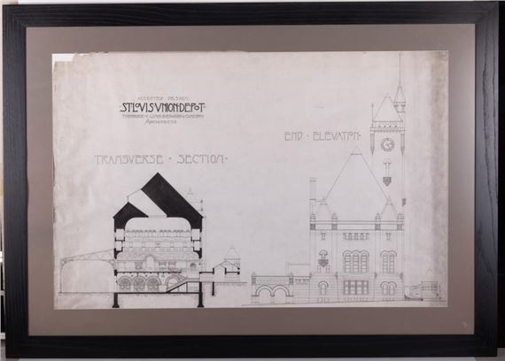 Theodore Link | Architectural Drawing for Union Station, St. Louis ...