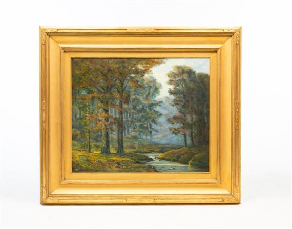 Maurice Stewart Hague | Oil on canvas of wooded landscape | MutualArt
