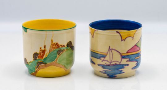 Clarice Cliff | Gibraltar pattern fern or preserve pot | MutualArt