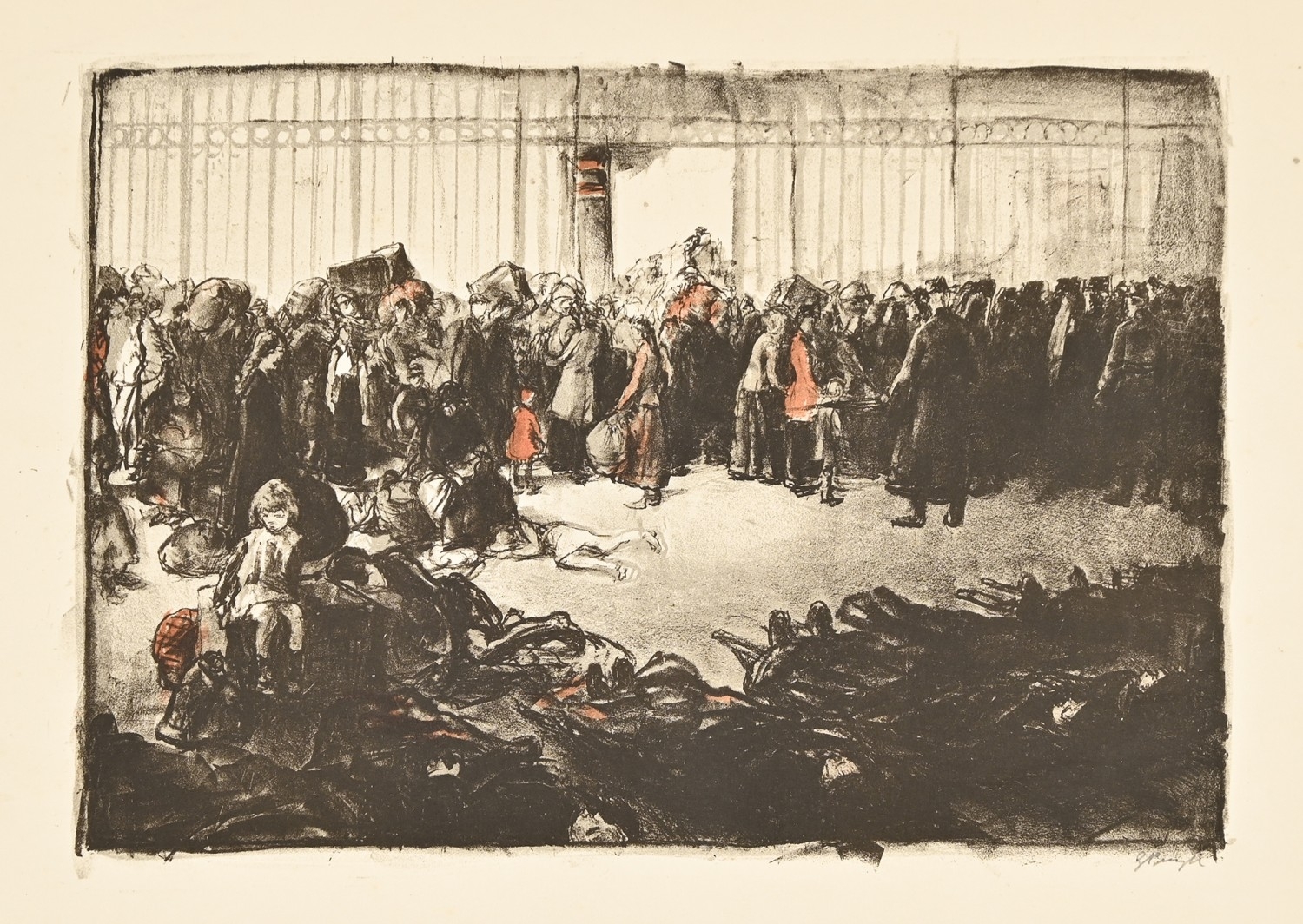 Gerald Spencer Pryse | Fall of Ostend: Scene in the Gare Maritime (1914 ...