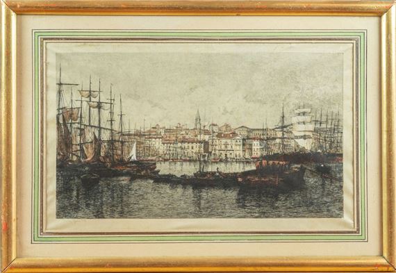 Lucien Marcelin Gautier | Vue du port de Marseille (1883) | MutualArt