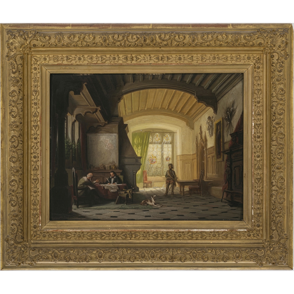 Conrad Hoff | Historicising interior with figures (1816) | MutualArt